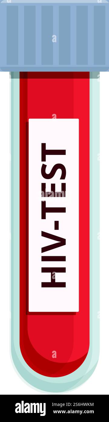 Hiv test tube icon. Cartoon and flat of Hiv test tube vector icon for ...