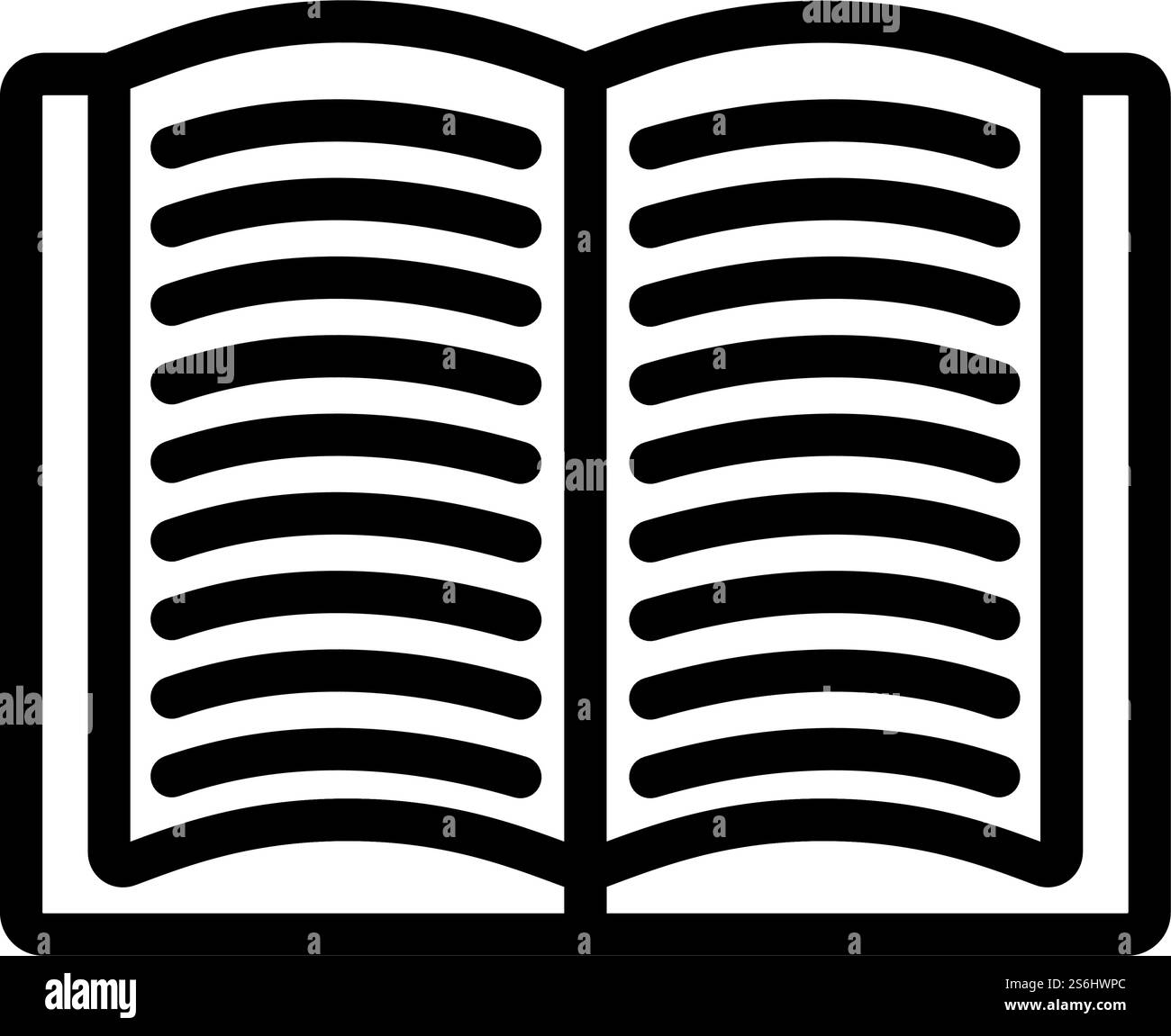 Open Book Icon. Editable Bold Outline Design. Vector Illustration Stock ...