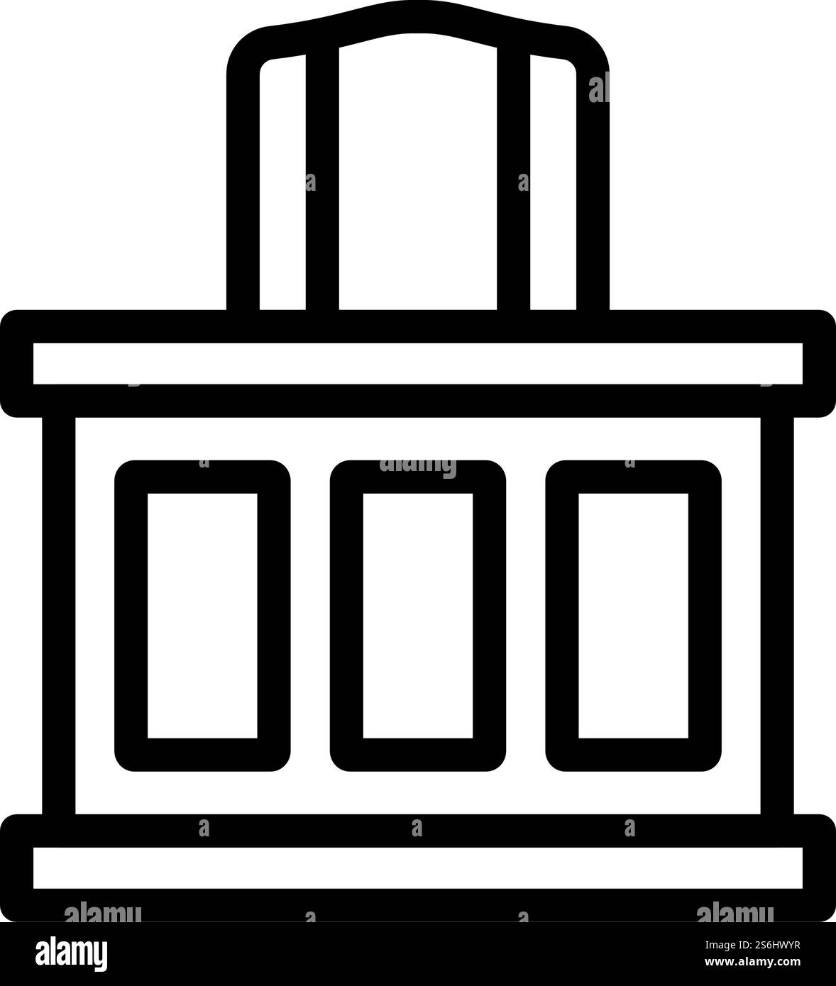 Judge Table Icon. Editable Bold Outline Design. Vector Illustration ...