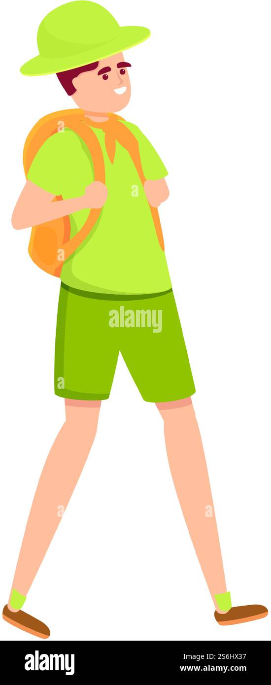 Smiling scouting boy icon. Cartoon of Smiling scouting boy vector icon ...