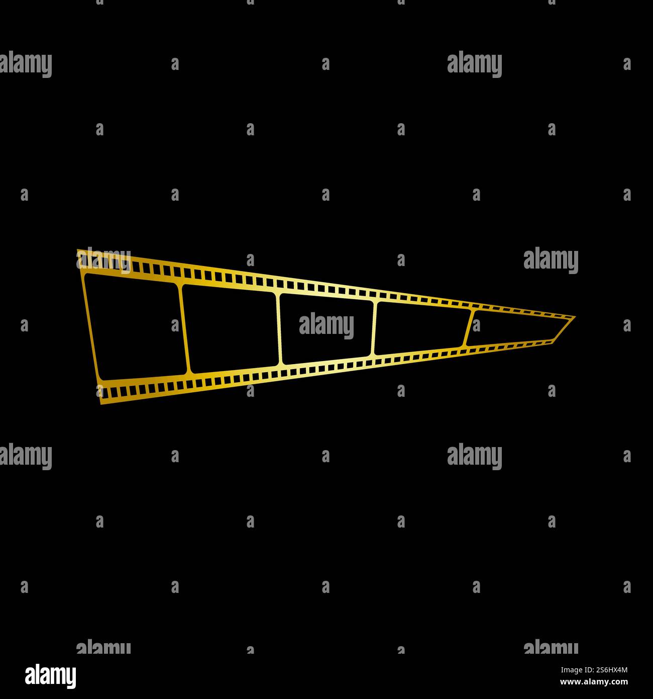 GOLDEN FILM STRIP ISOLATED ON BLACK BACKGROUND VECTOR ILLUSTRATION ...