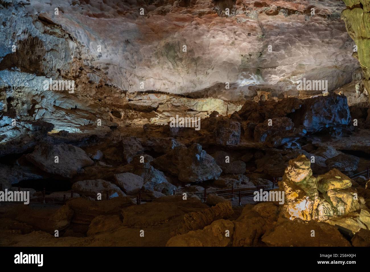 The massive Hang Sung Sot cave of the Halong Bay in Vietnam Asia Stock Photo - Alamy