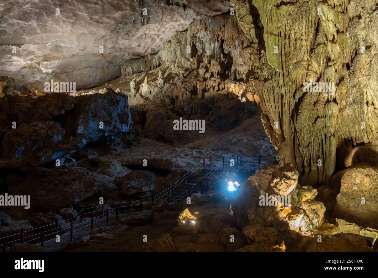 The massive Hang Sung Sot cave of the Halong Bay in Vietnam Asia Stock Photo - Alamy