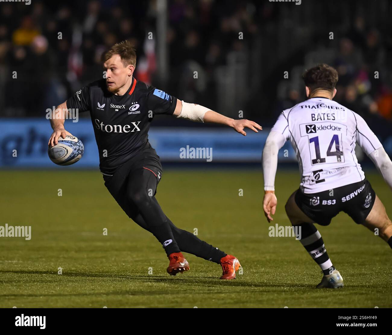 Nick Tompkins of Saracens in action during the Gallagher Premiership ...