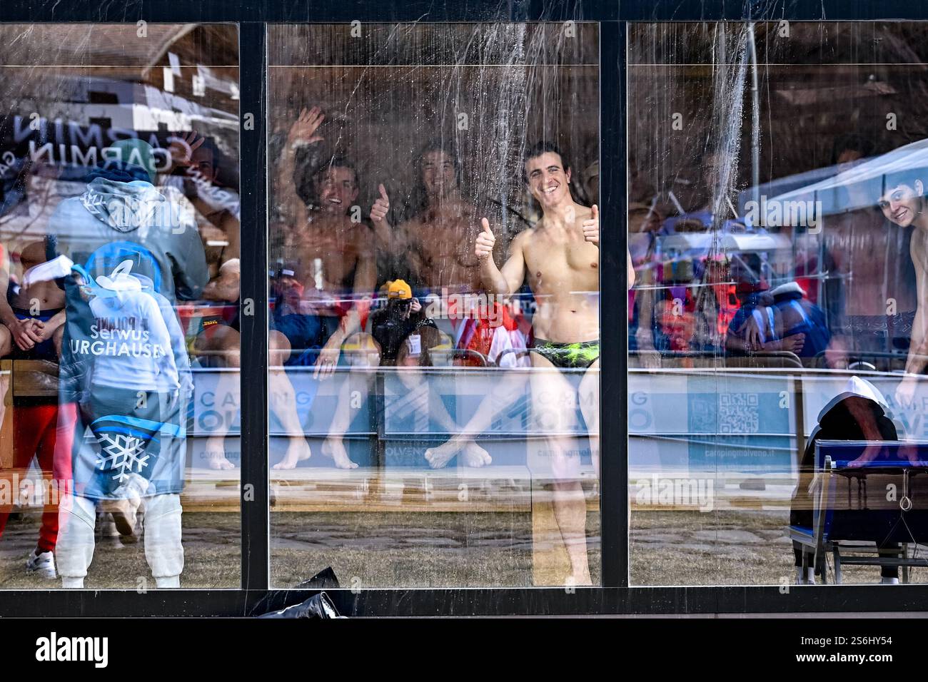 Athletes in the sauna during the IISA 6th World Ice Swimming ...