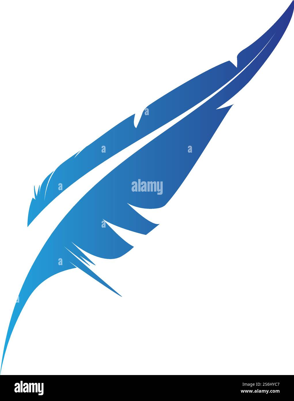 feather pen write sign logo template app icons Stock Vector Image & Art ...