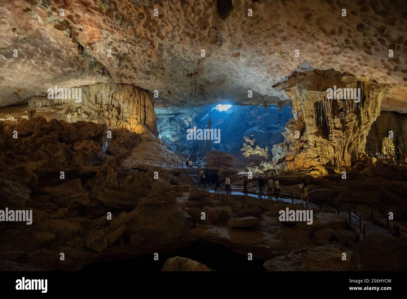 The massive Hang Sung Sot cave of the Halong Bay in Vietnam Asia Stock Photo - Alamy