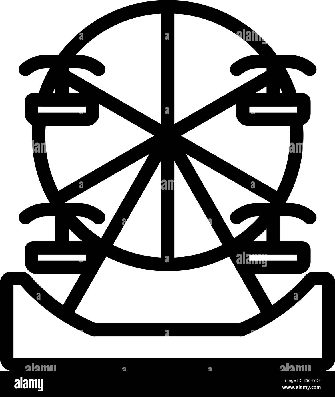 Ferris Wheel Icon. Editable Bold Outline Design. Vector Illustration ...