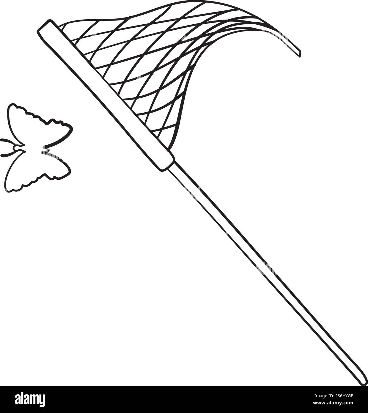 Icon Of Butterfly Net. Hand Drawn Sketch Design. Vector Illustration ...