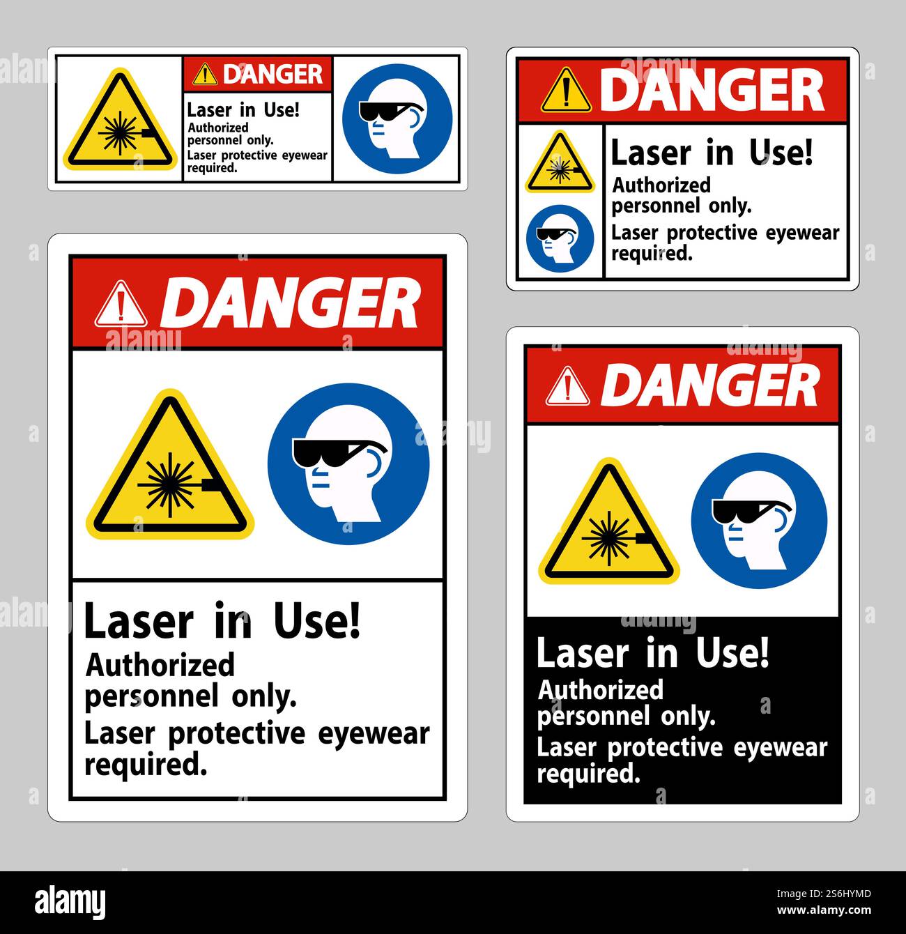 Danger Sign Laser In Use Authorized Personnel Only Laser Protec Stock ...