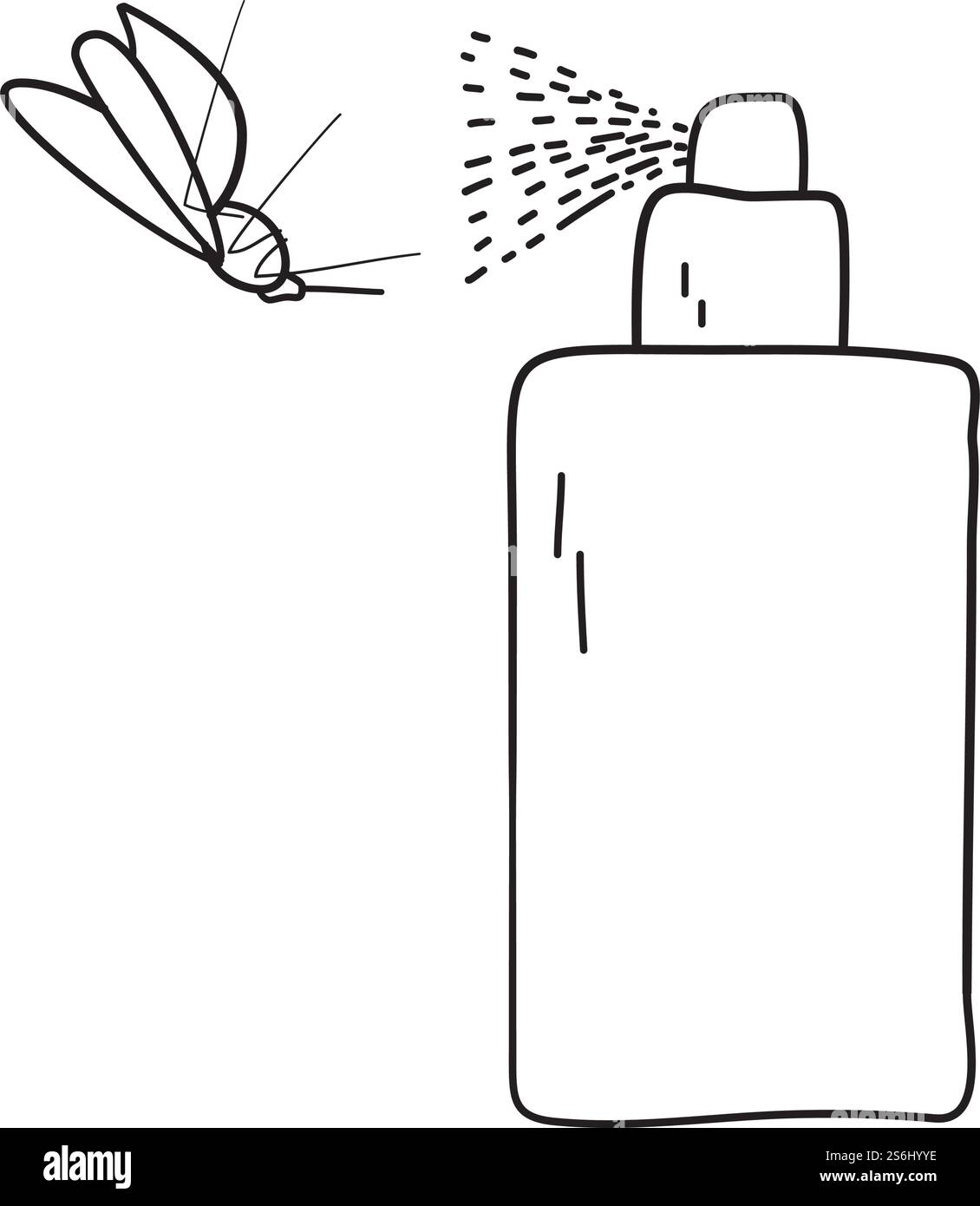 Icon Of Mosquito Spray. Hand Drawn Sketch Design. Vector Illustration ...