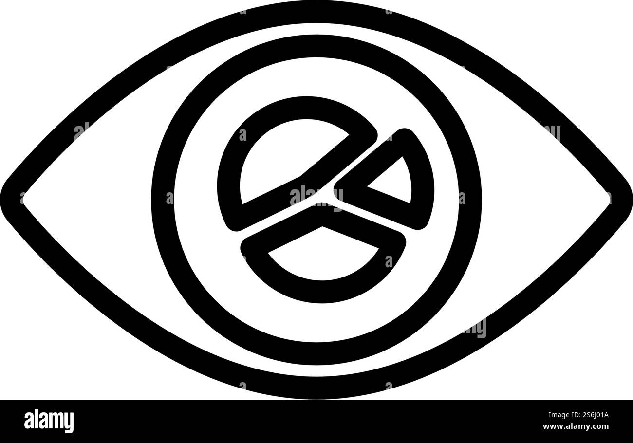 Eye With Market Chart Inside Pupil Icon. Editable Bold Outline Design ...