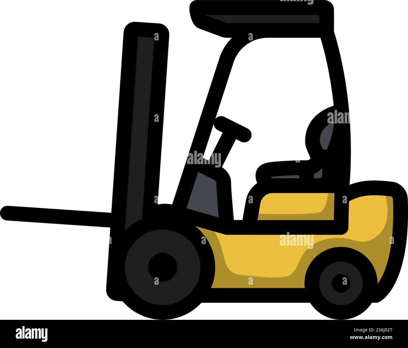 Warehouse Forklift Icon. Editable Bold Outline With Color Fill Design ...