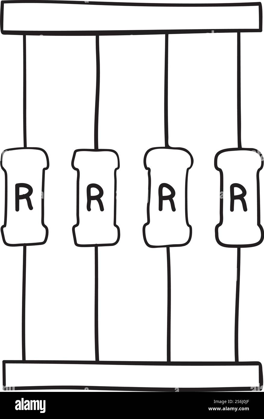 Resistor Tape Icon. Hand Drawn Sketch Design. Vector Illustration Stock ...