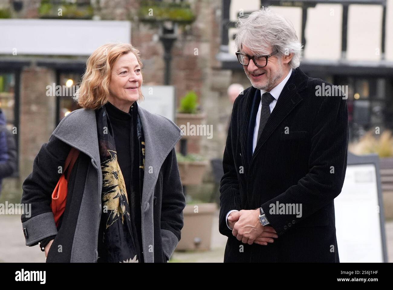 Pippa Haywood arrives at the funeral of DJ Johnnie Walker at St Peter's ...