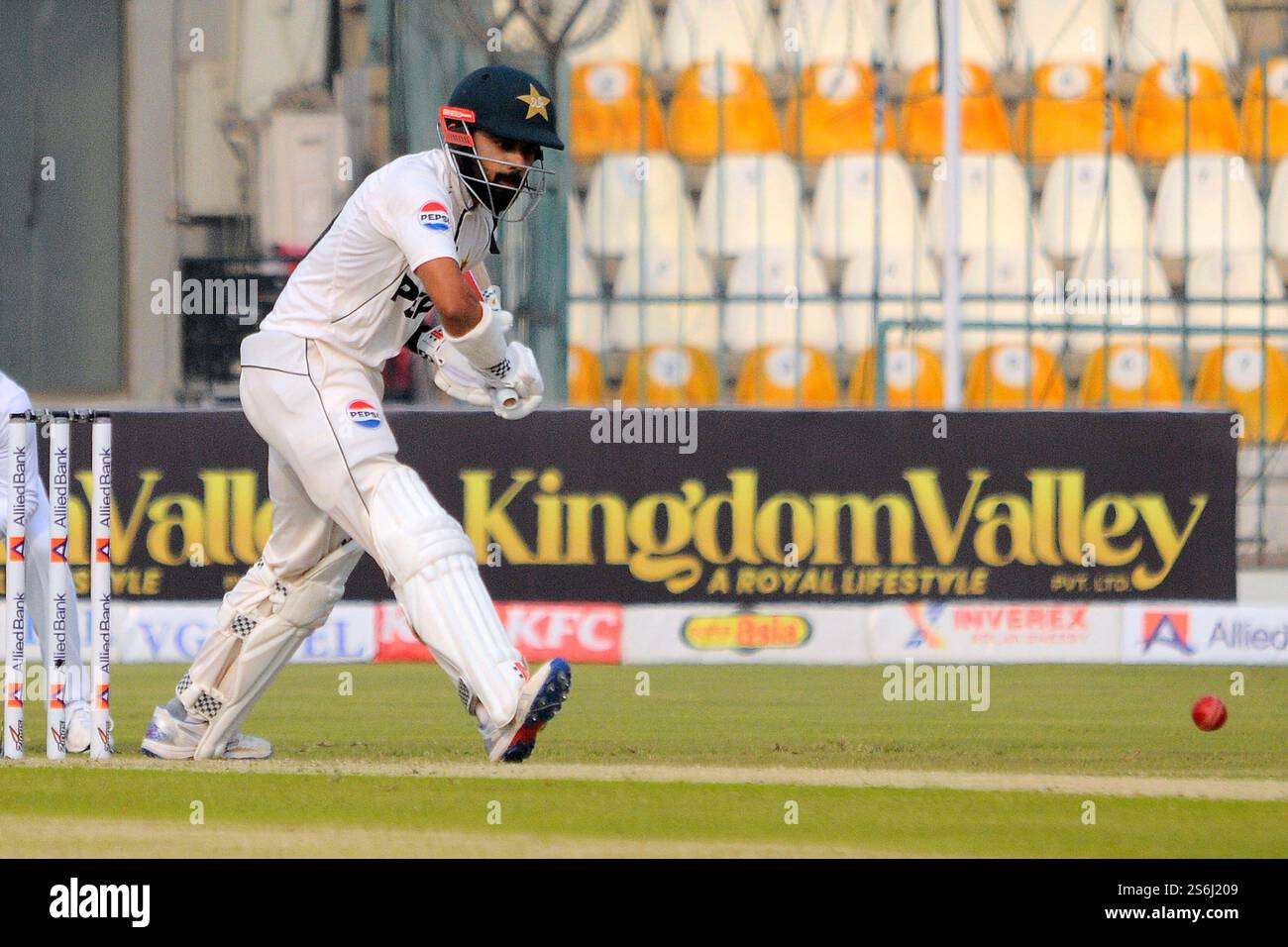 Pakistan's Saud Shakeel bats during the day one of the first test ...