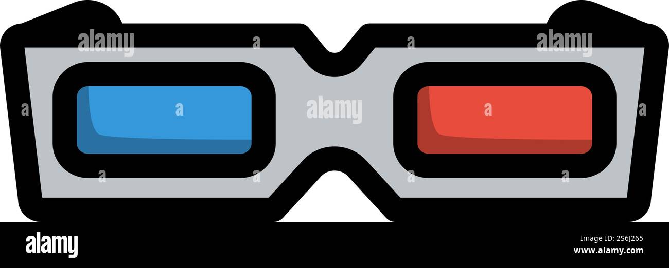 3d Goggle Icon. Editable Bold Outline With Color Fill Design. Vector ...