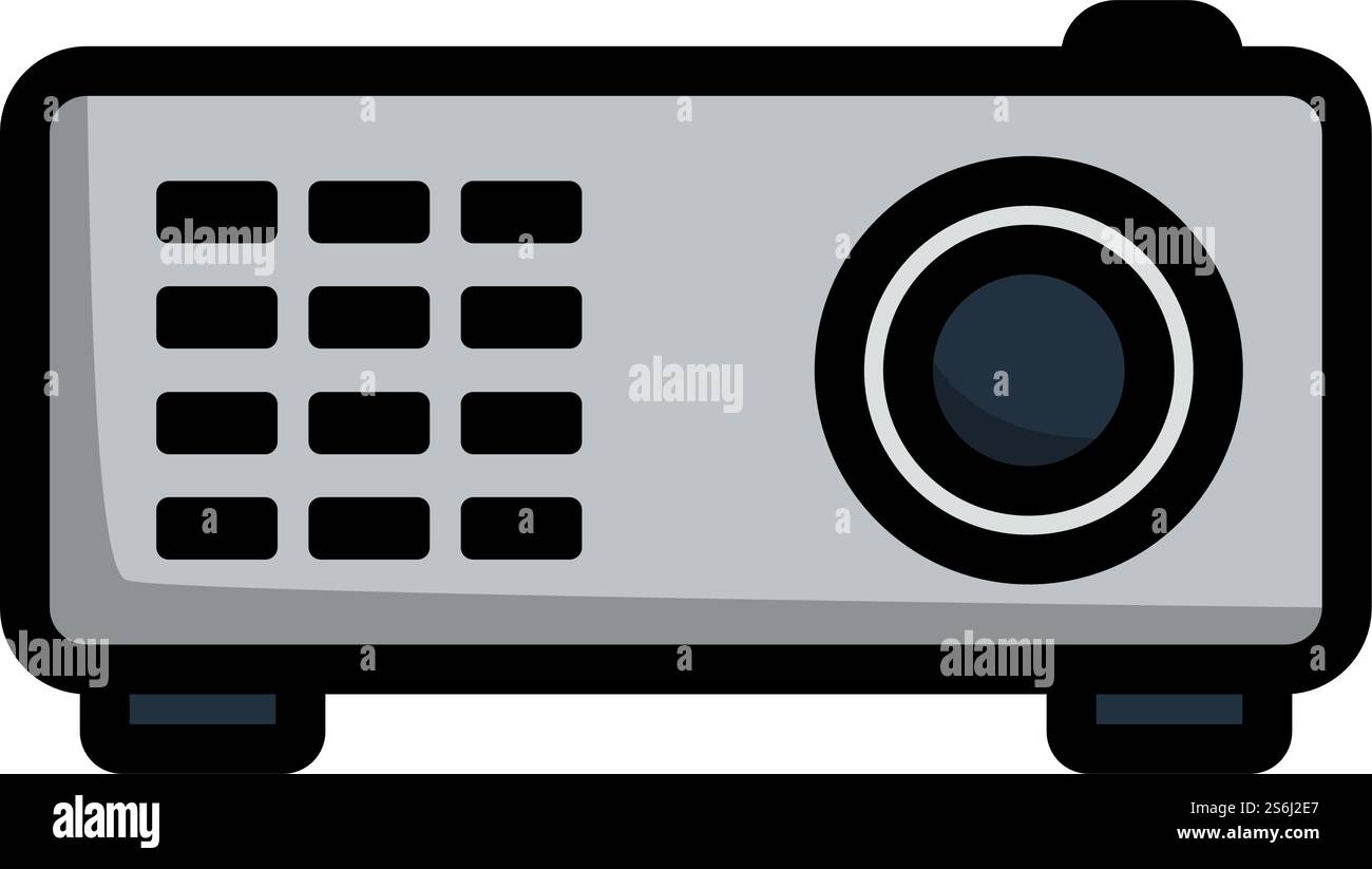 Video Projector Icon. Editable Bold Outline With Color Fill Design ...
