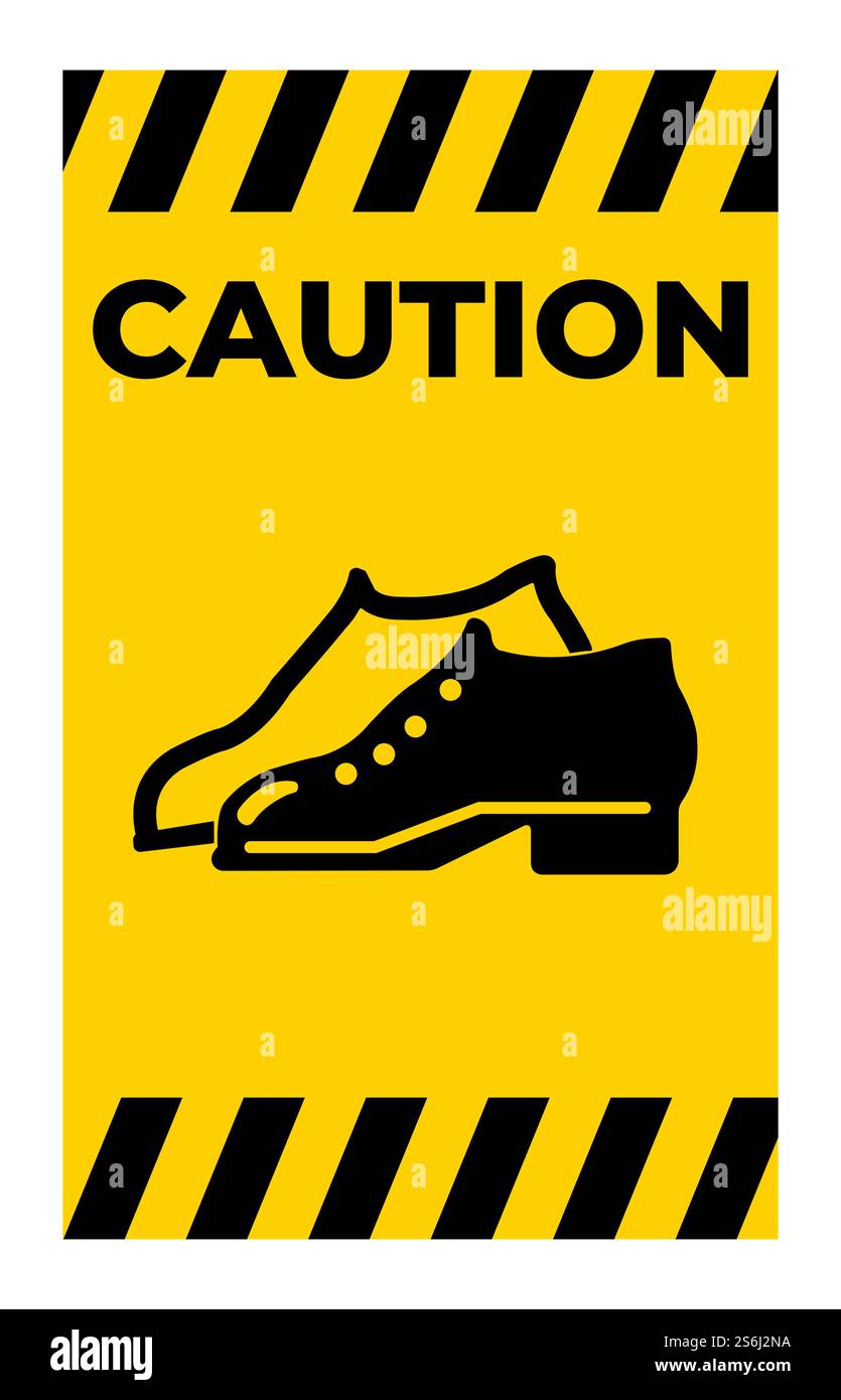 Caution Symbol Enclosed Shoes Are Required In The Manufacturing Area ...