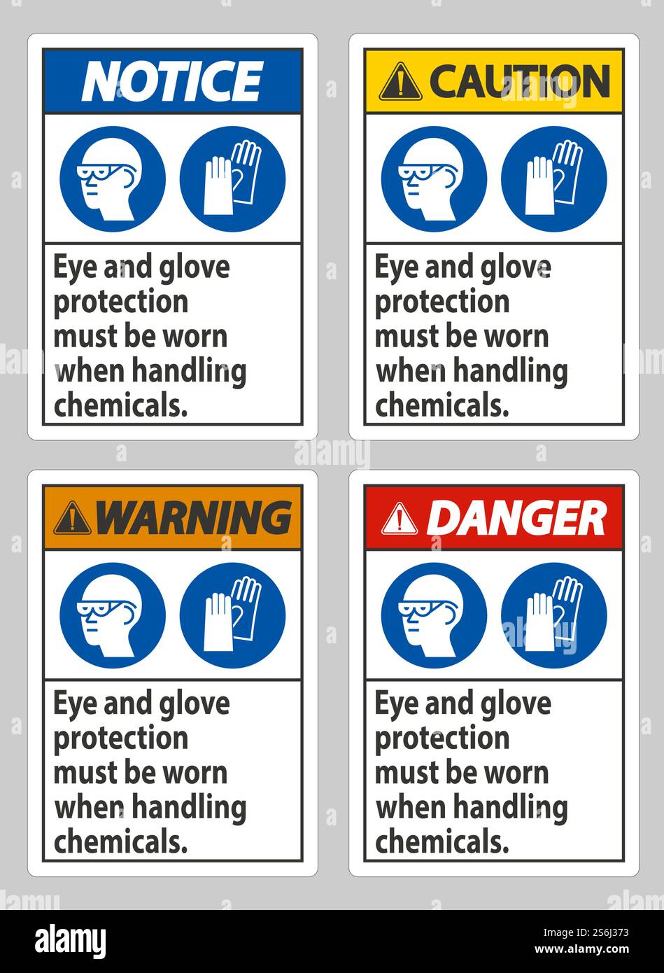 Eye And Glove Protection Must Be Worn When Handling Chemicals Stock Vector Image & Art - Alamy