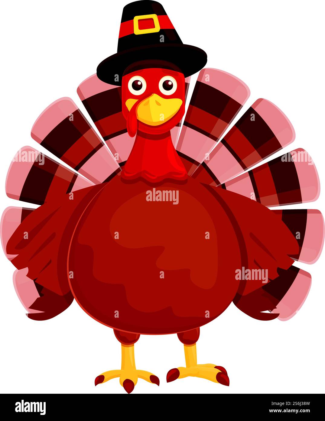 Thanksgiving turkey wear hat icon. Cartoon of Thanksgiving turkey wear ...