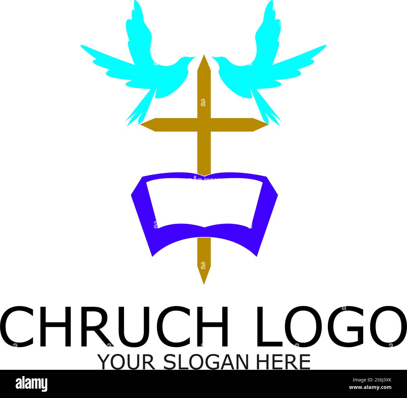 logo church.christian symbol,the bible and the cross of jesus christ ...