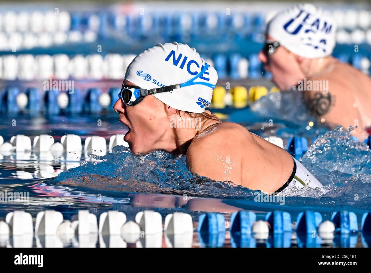 Kate Bermond of France competes in the 50m Breaststroke Women Heats ...