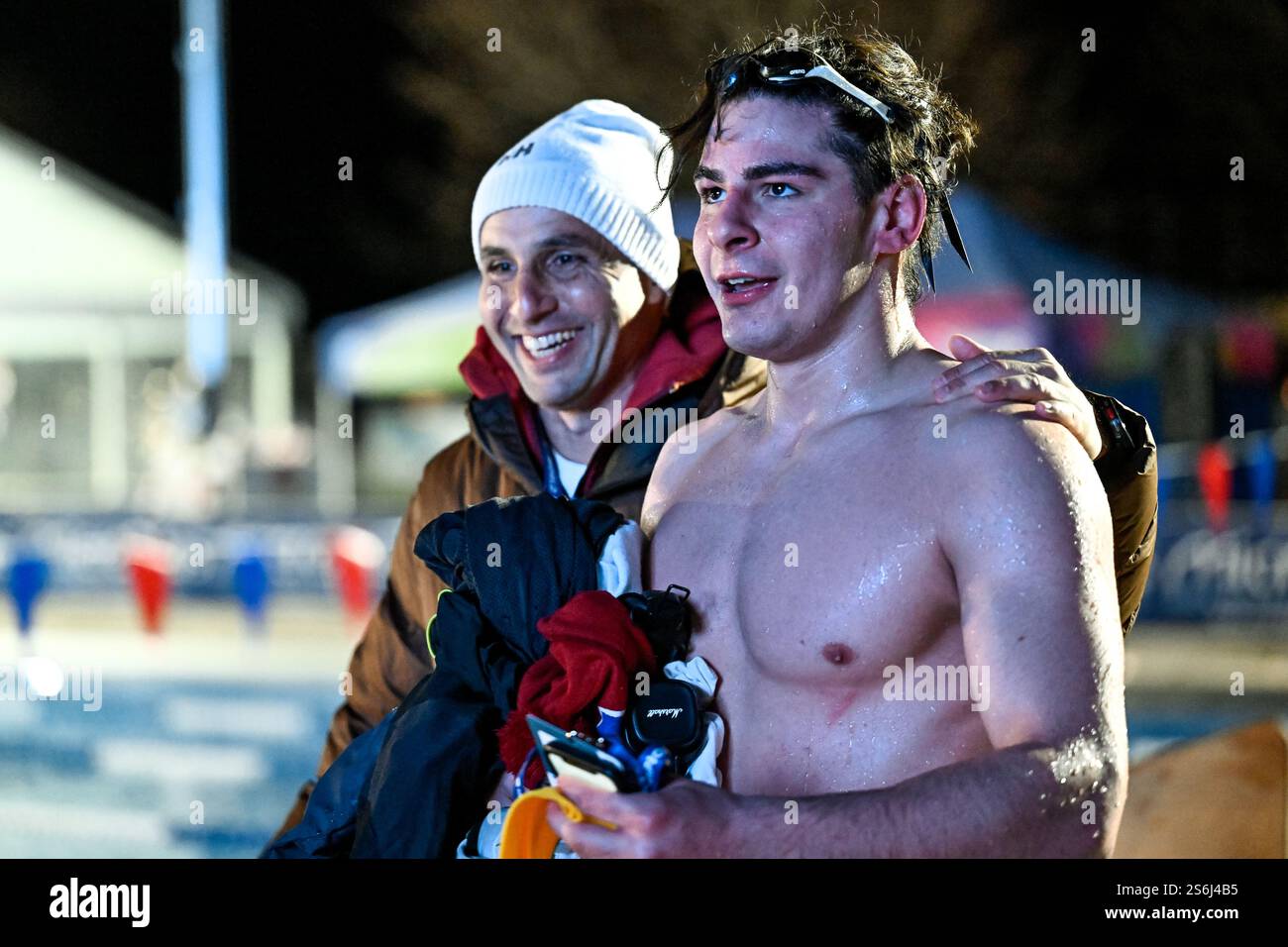 Adrian Nae of Romania reacts after winning the gold medal in the 50m ...