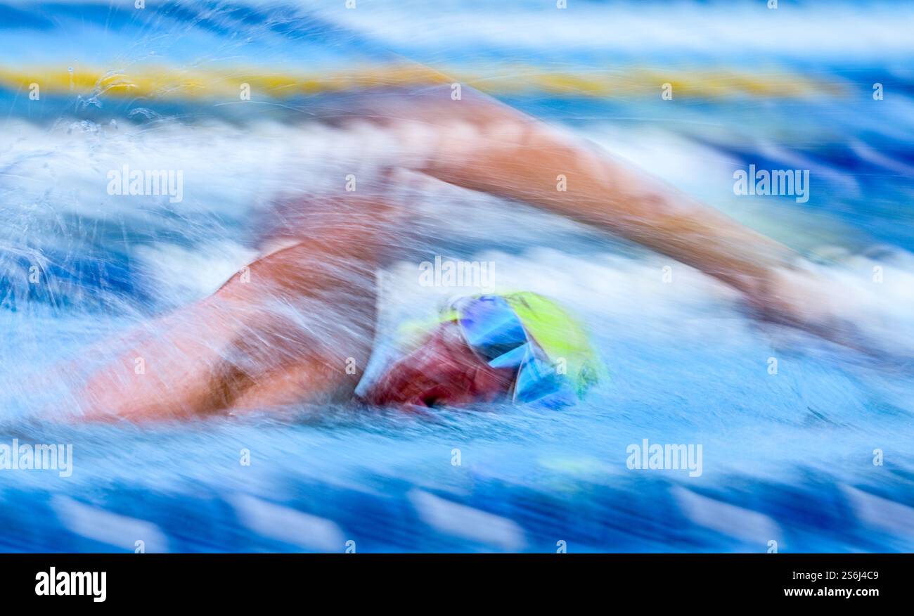 Thomas Stangl of Austria competes in the 250 freestyle men of the IISA ...