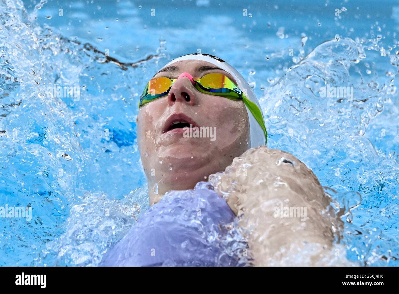 Marta Piasecka of Poland competes in the 50m Backstroke Women Heats ...