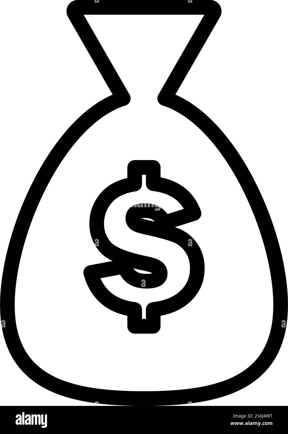 Money Bag Icon. Editable Bold Outline Design. Vector Illustration Stock ...