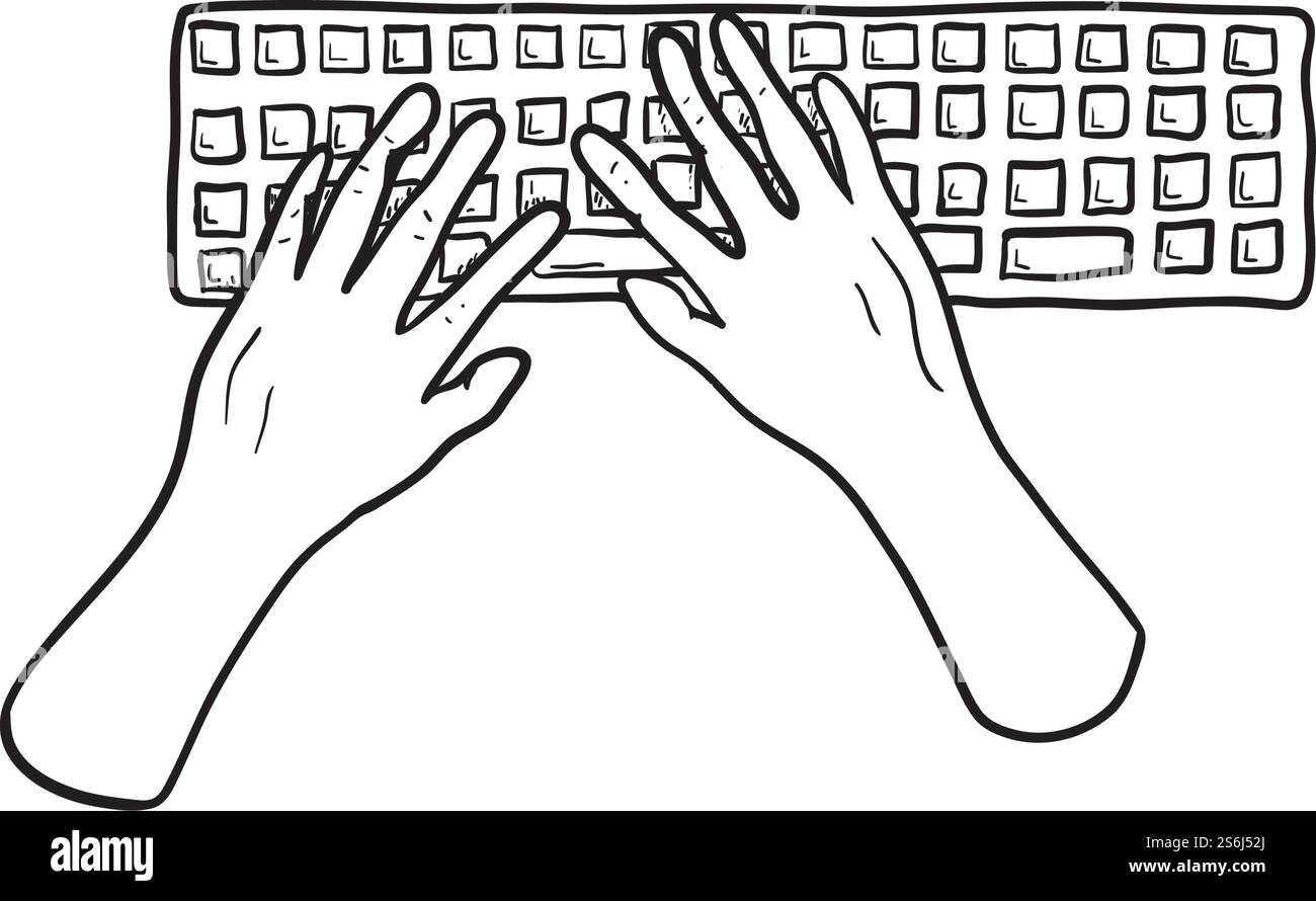 Typing Icon. Hand Drawn Sketch Design. Vector Illustration Stock Vector ...