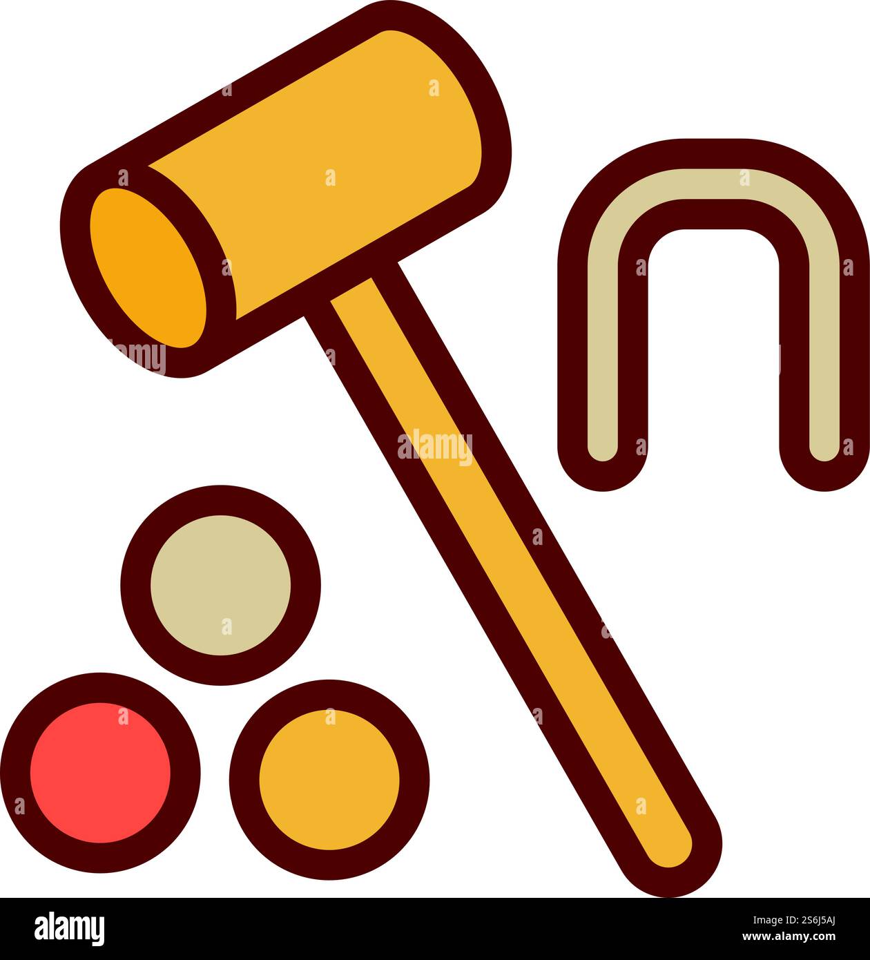 Croquet mallet icon. Outline Croquet mallet vector icon for web design ...
