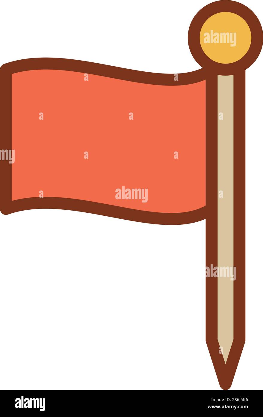 Croquet red flag icon. Outline Croquet red flag vector icon for web ...