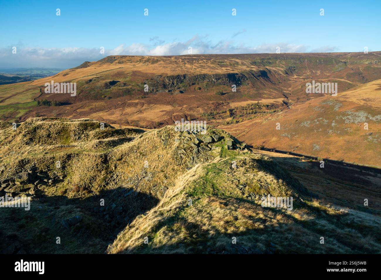 Loftend Quarry high above the Longdendale Valley in the north of the ...