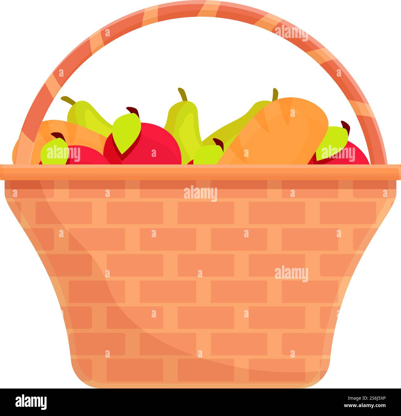 Fruits basket icon. Cartoon and flat of Fruits basket vector icon for ...