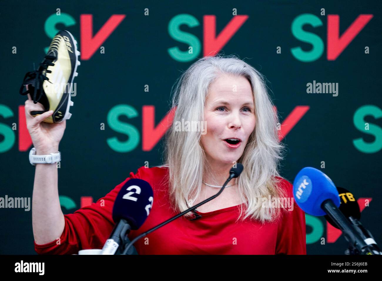 Oslo 20250117. Party leader Kirsti Bergsto during the SV (The Norwegian ...