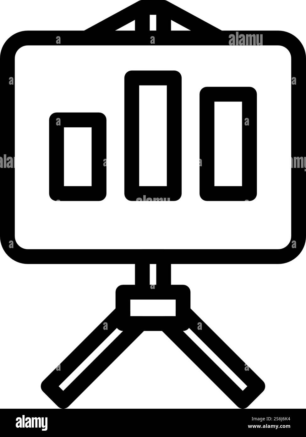 Analytics Stand Icon. Editable Bold Outline Design. Vector Illustration ...