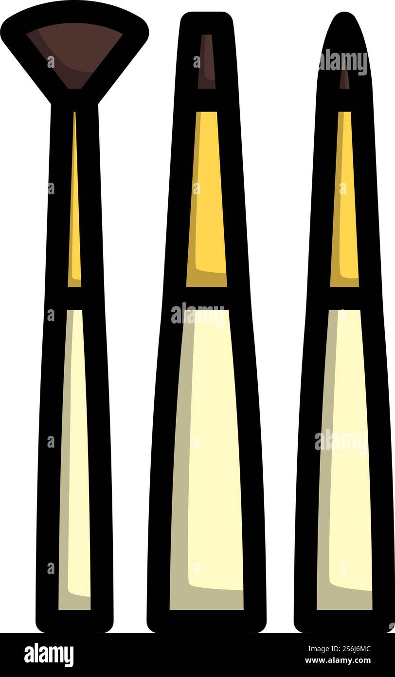 Paint Brushes Set Icon. Editable Bold Outline With Color Fill Design ...