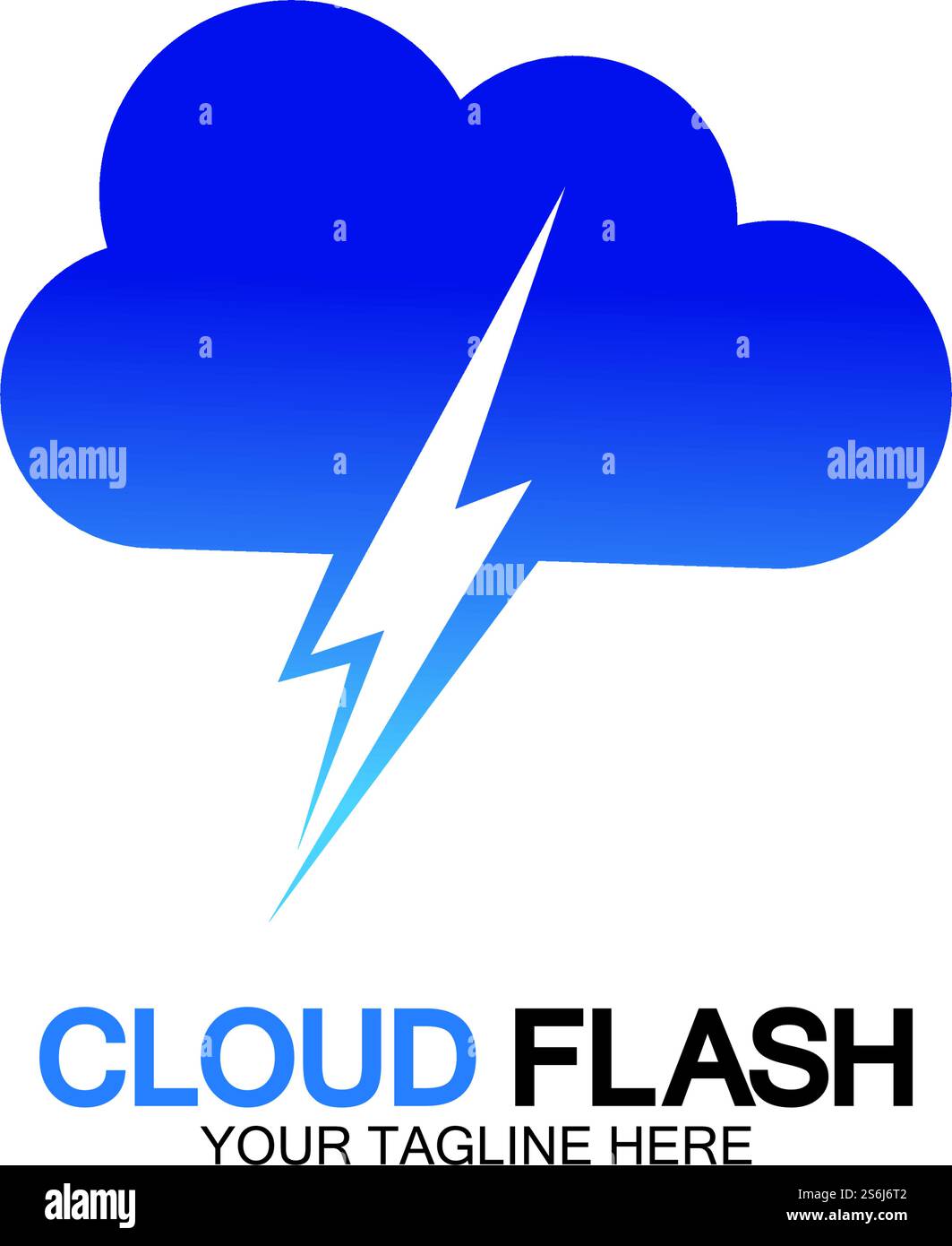 Cloud flash vector logo icon design template-vector Stock Vector Image ...