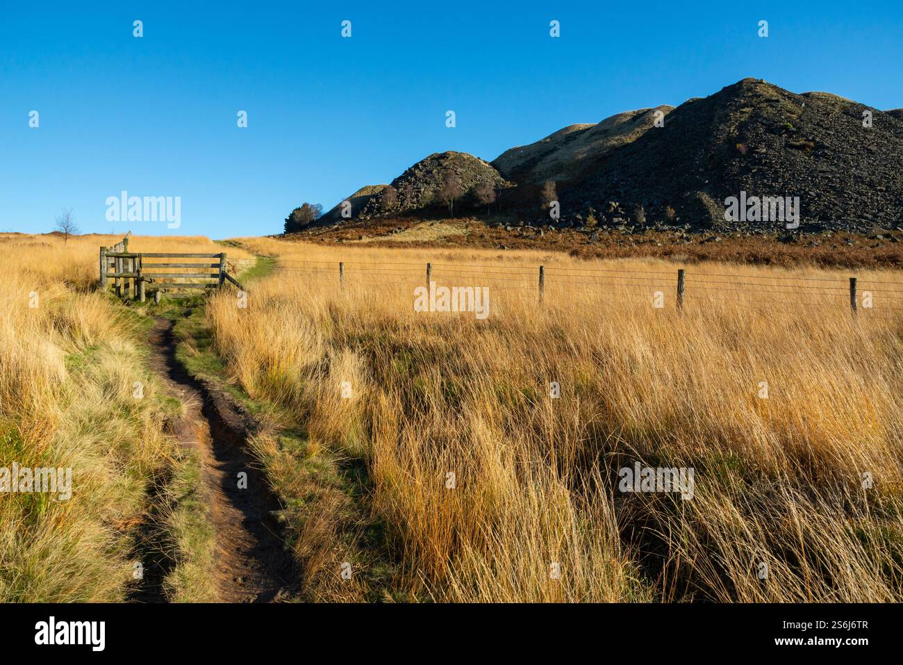 Loftend Quarry high above the Longdendale Valley in the north of the ...