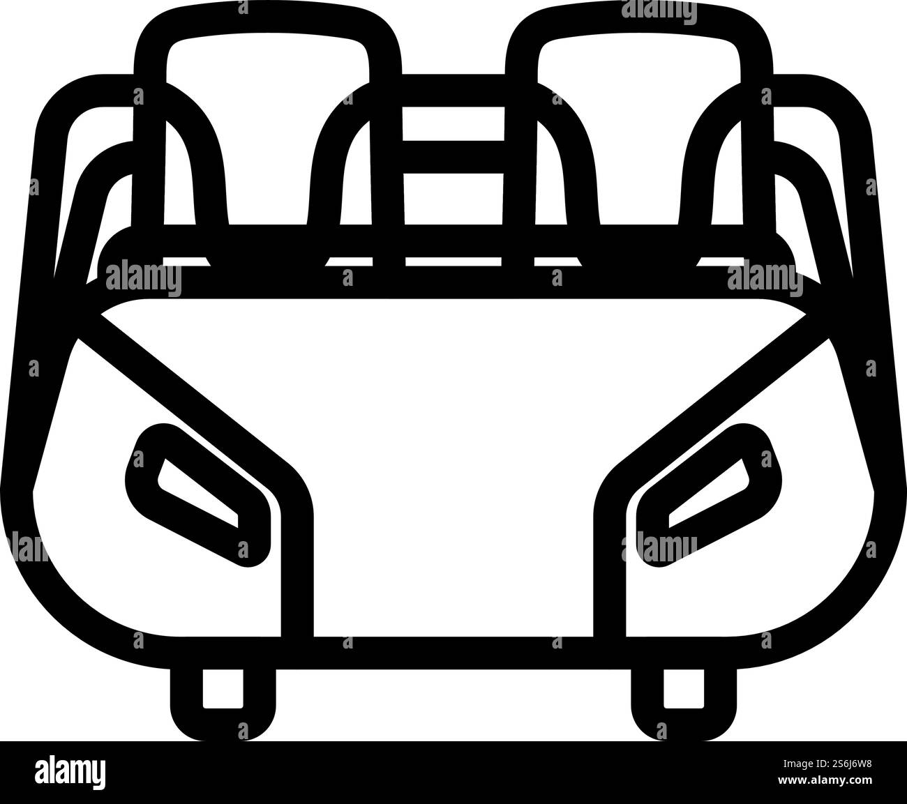 Roller Coaster Cart Icon. Editable Bold Outline Design. Vector ...