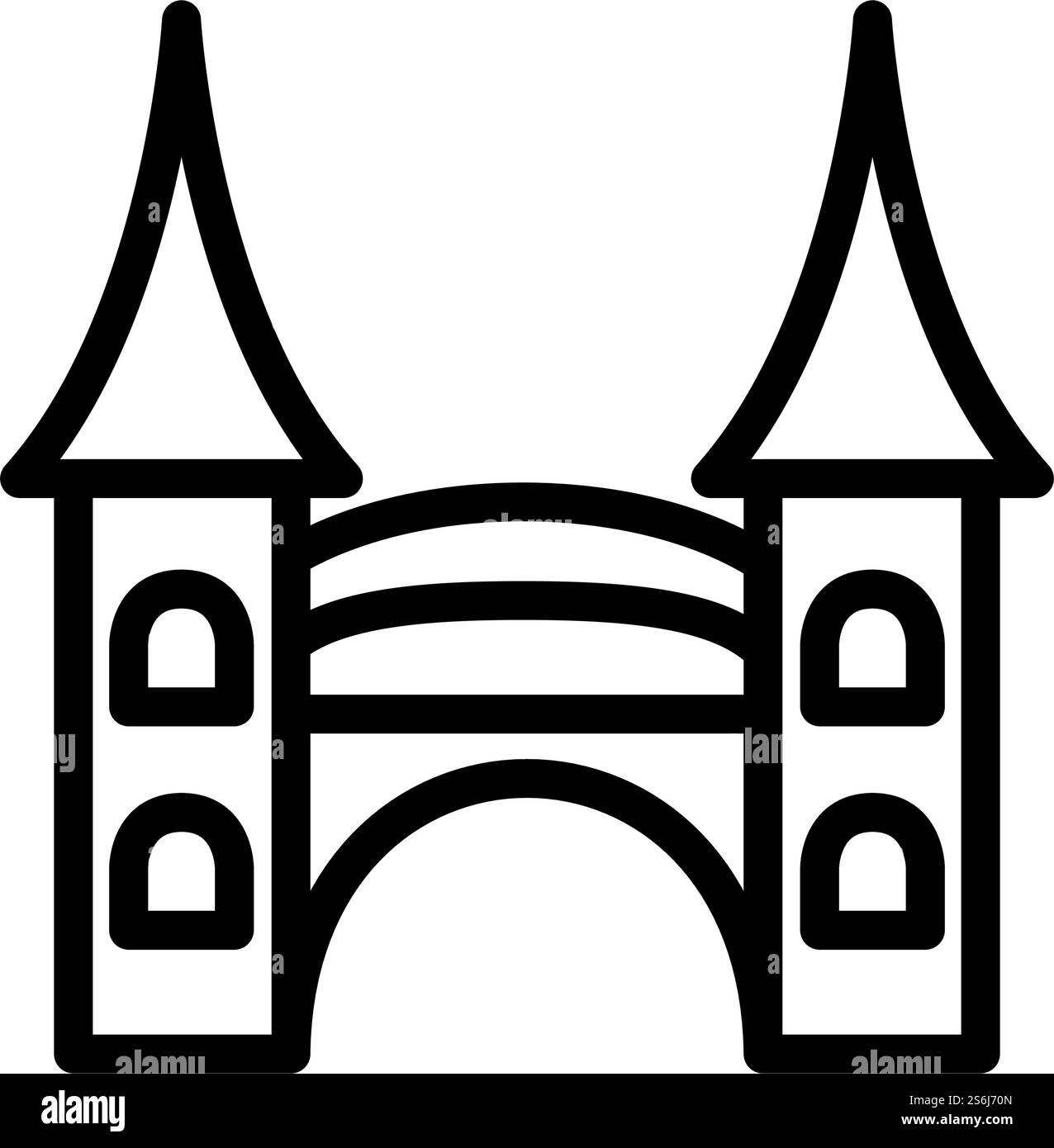 Amusement Park Entrance Icon. Editable Bold Outline Design. Vector ...