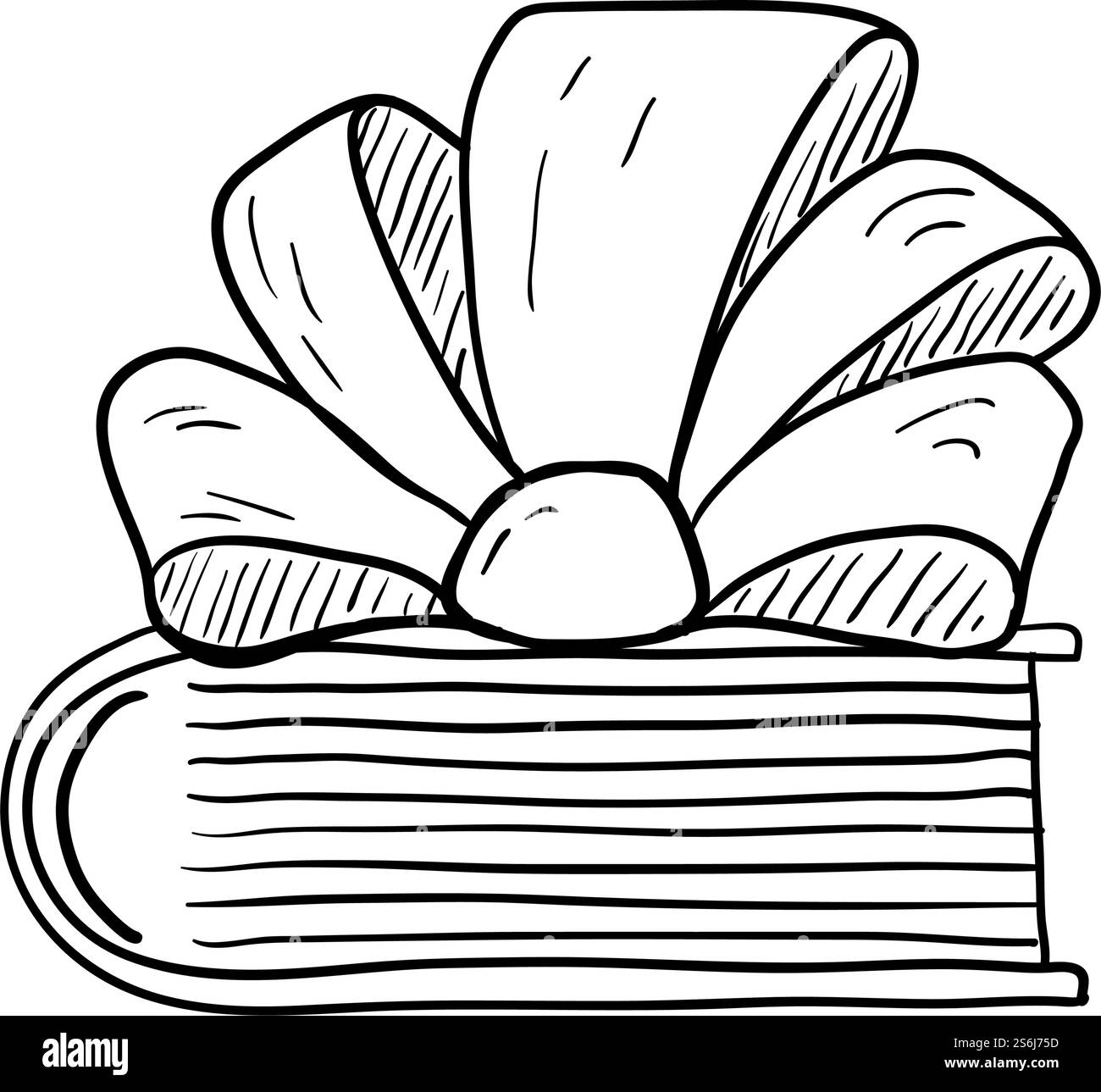 Book With Ribbon Bow Icon. Hand Drawn Sketch Design. Vector ...