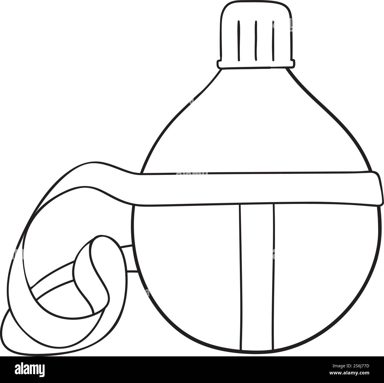 Icon Of Touristic Flask. Hand Drawn Sketch Design. Vector Illustration ...