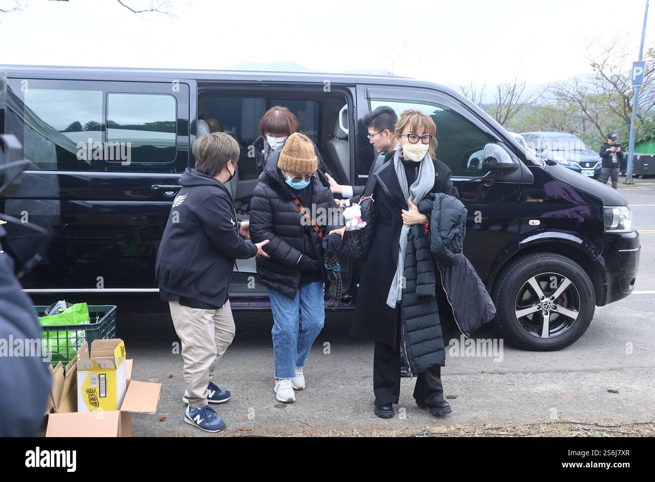 TAIPEI, CHINA - JANUARY 17, 2025 - Family members of female singer CoCo ...