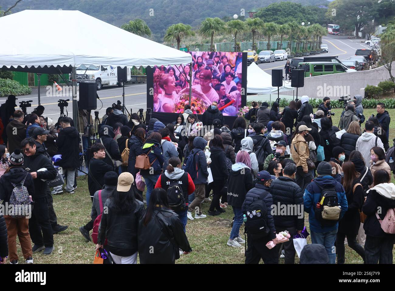 TAIPEI, CHINA - JANUARY 17, 2025 - Family members of female singer CoCo ...