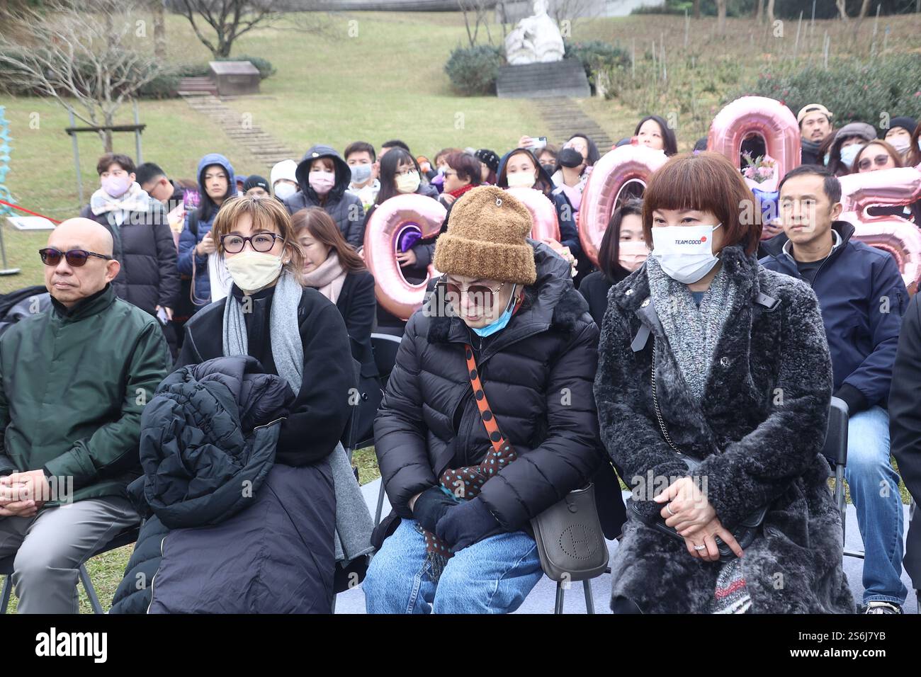 TAIPEI, CHINA - JANUARY 17, 2025 - Family members of female singer CoCo ...