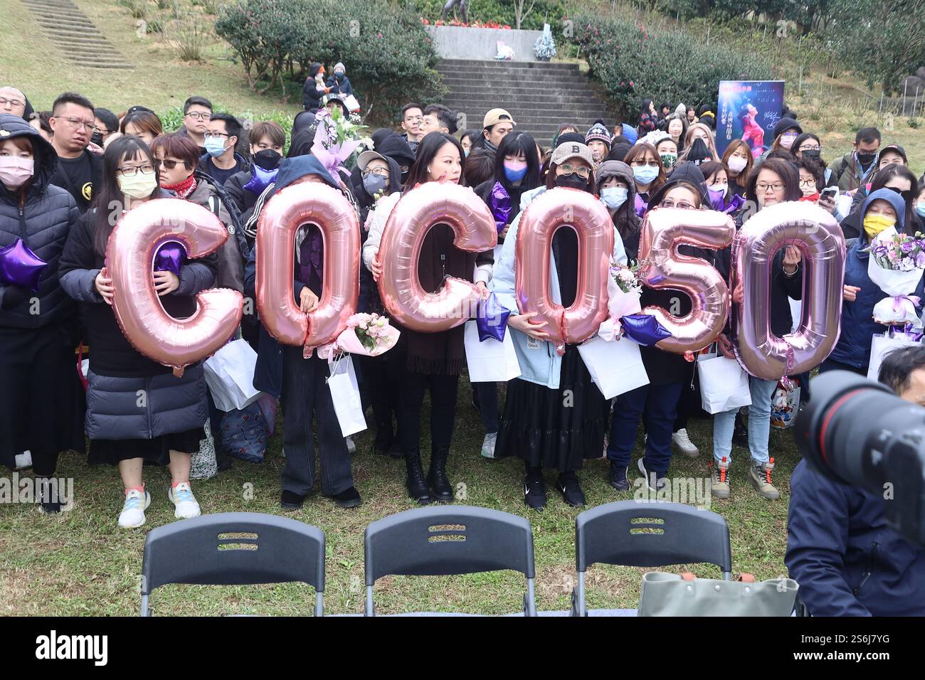 TAIPEI, CHINA - JANUARY 17, 2025 - Family members of female singer CoCo ...