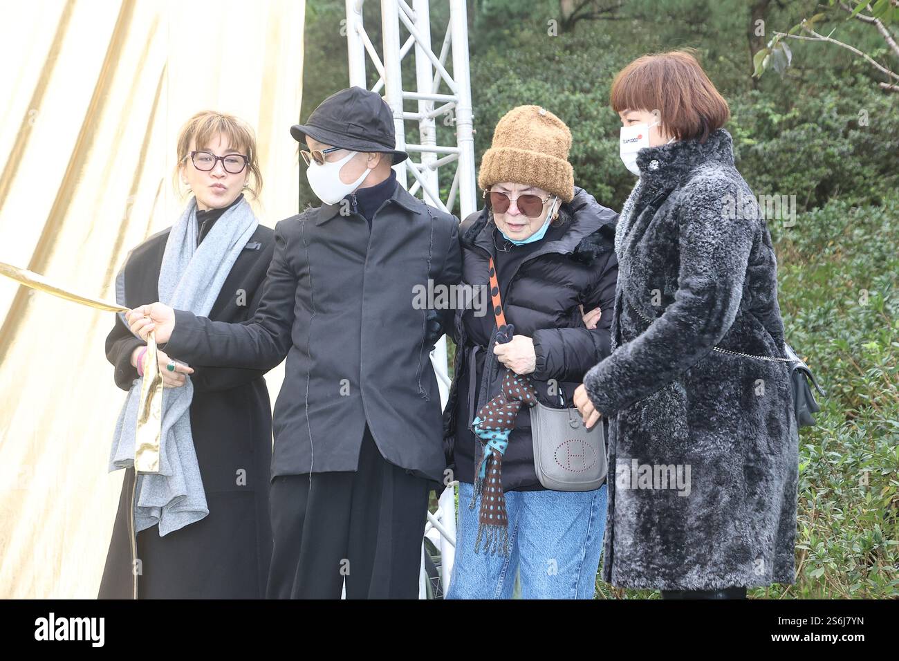 TAIPEI, CHINA - JANUARY 17, 2025 - Family members of female singer CoCo ...
